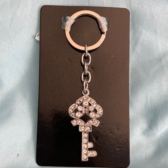 Accessories | Crystal Key Keychain New In Package Silver With Crystal ...